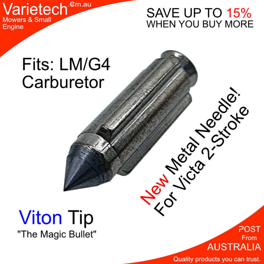 Viton Tip Metal Needle Suits Victa G4 & LM plastic carburetors - Varietech