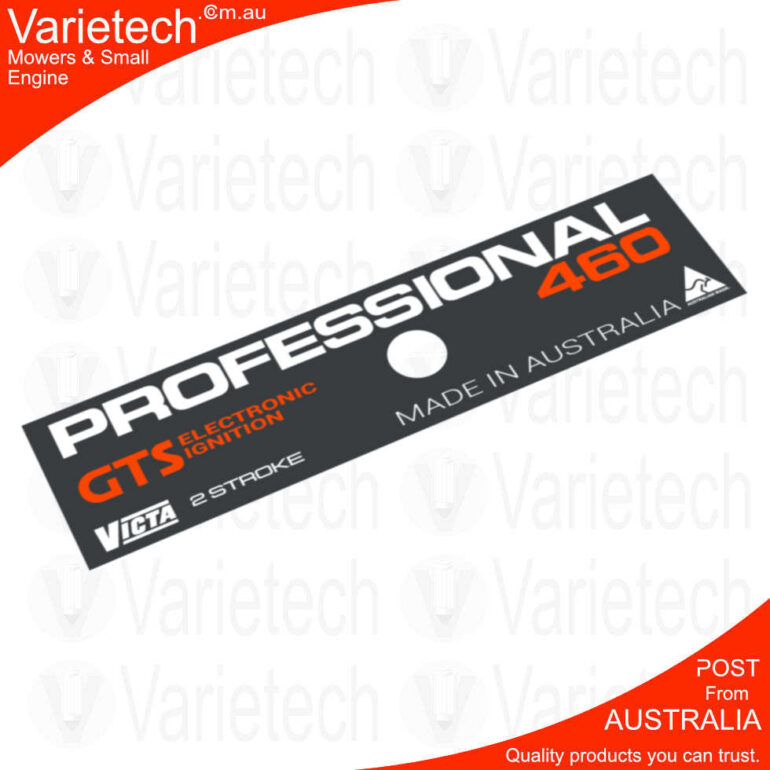 Victa vintage "PROFESSIONAL 460" cowling decal reproduction. - Varietech