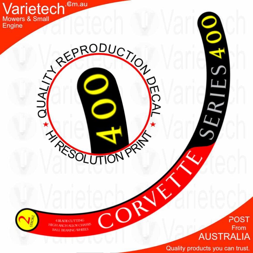 Victa Vintage "CORVETTE SERIES 400" Arch Reproduction Decal. - Varietech